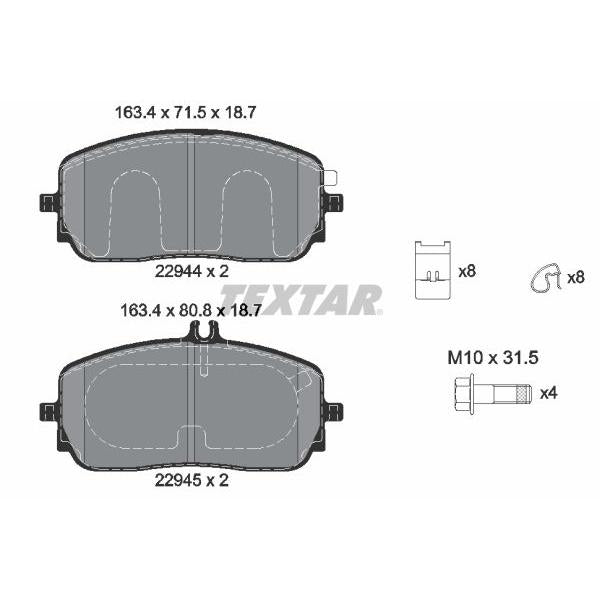 0004201203 | Balatas de freno delanteras TEXTAR | – SAFE REFACCIONES