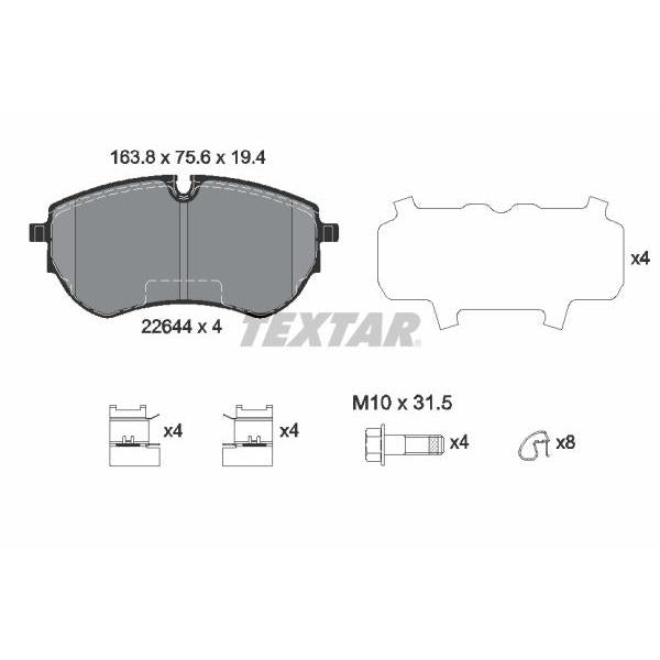 2H6698151A | Balatas de freno delanteras TEXTAR | – SAFE REFACCIONES