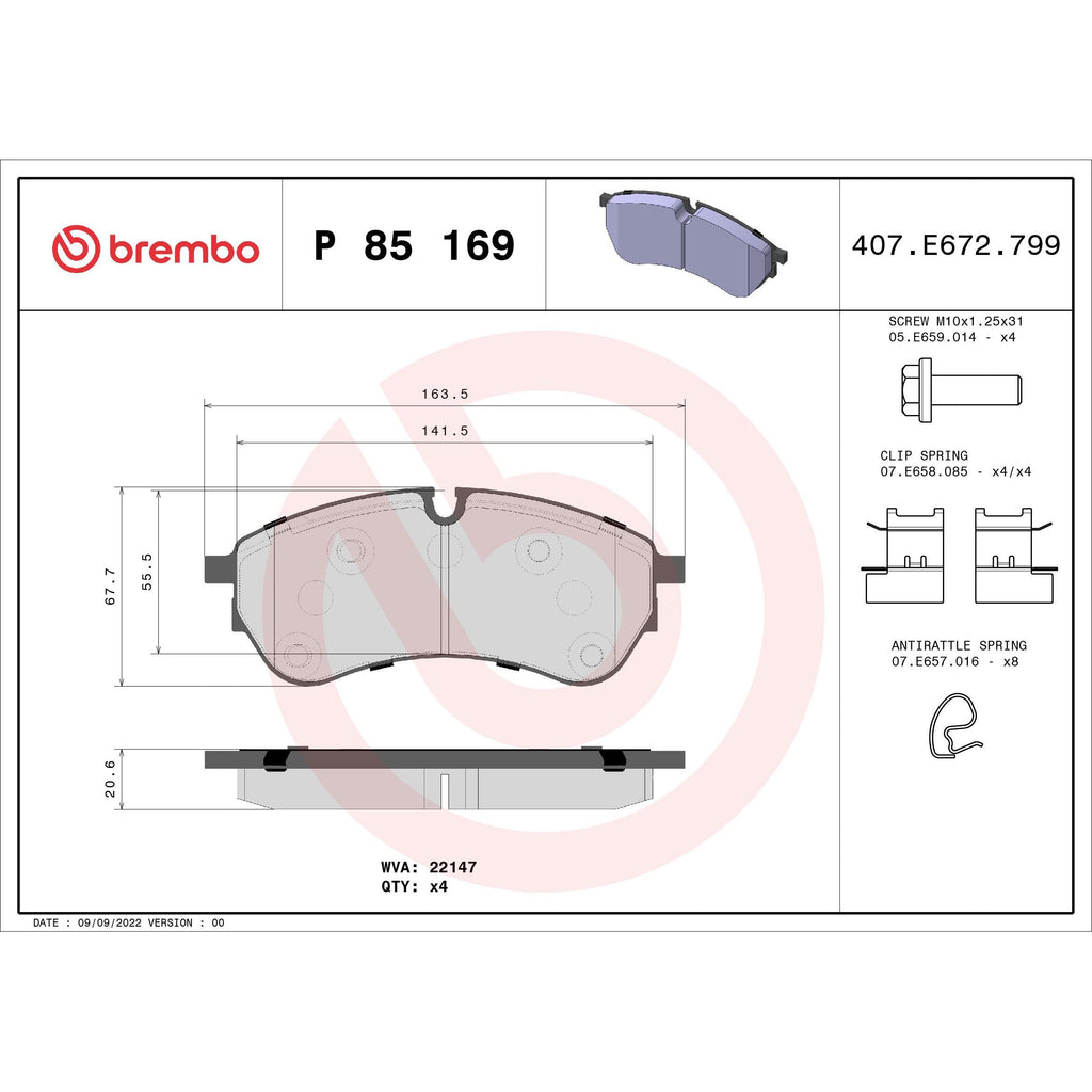 2N0698151 | Balatas de freno traseras brembo | – SAFE REFACCIONES