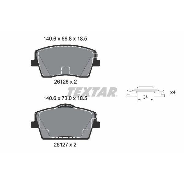 31471407 | Balatas de freno delanteras TEXTAR | – SAFE REFACCIONES