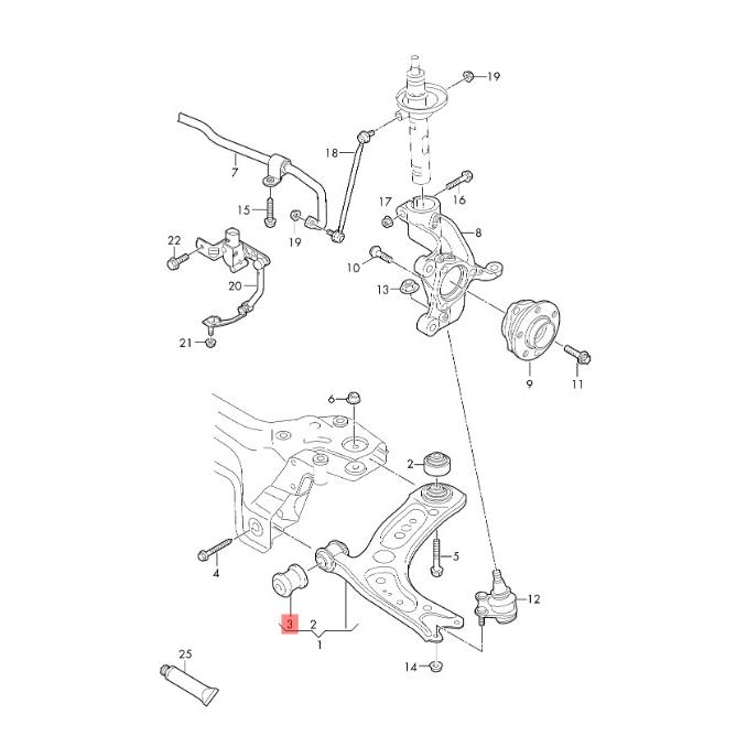 _5Q0407182 | Buje de horquilla inferior delantera bilateral BORSEHUNG ...