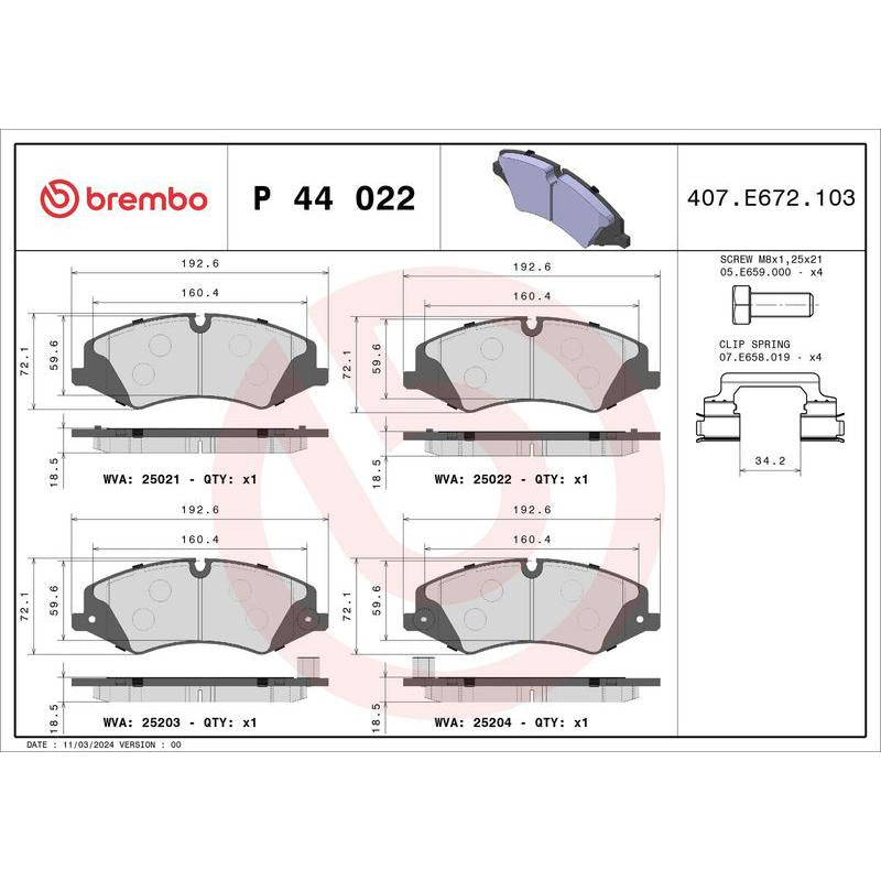 LR021253 | Balatas de freno ceramicas delanteras BREMBO | – SAFE ...